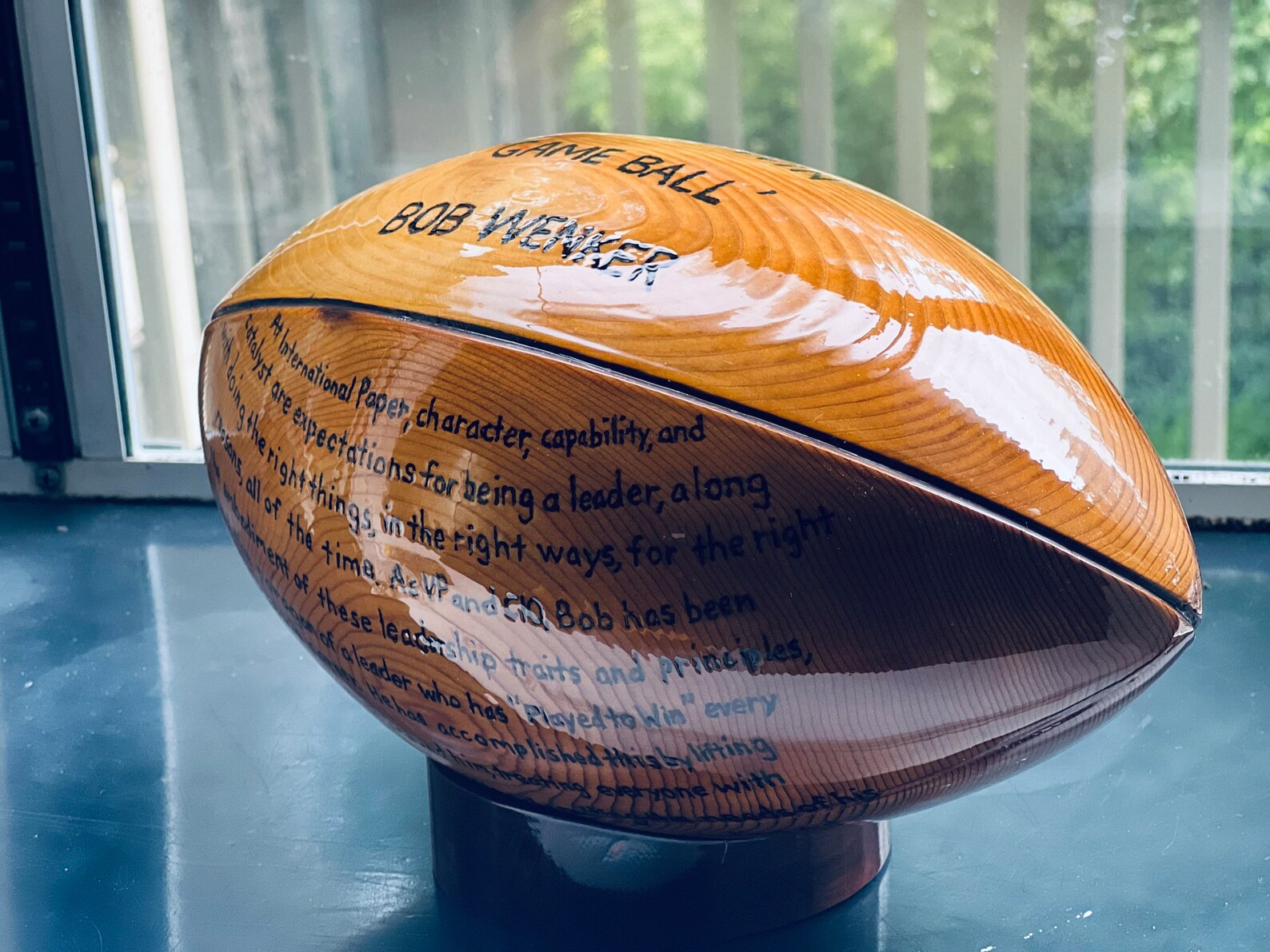 Engraved Custom Solid Cedar Wooden Football With Your Favorite Team ...