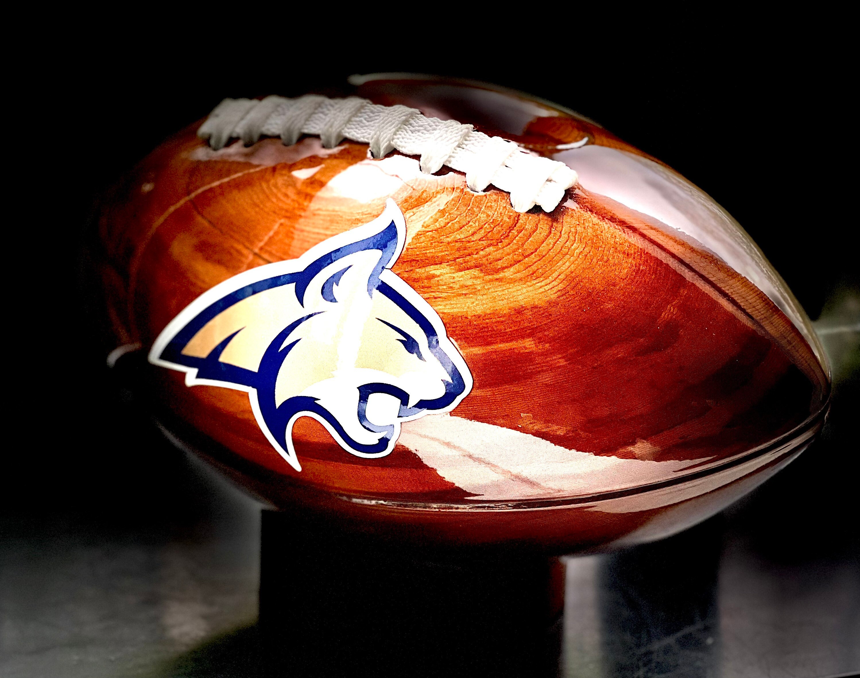 Own Your Very Own Custom Solid Cedar Wooden Football With Your Favorite ...