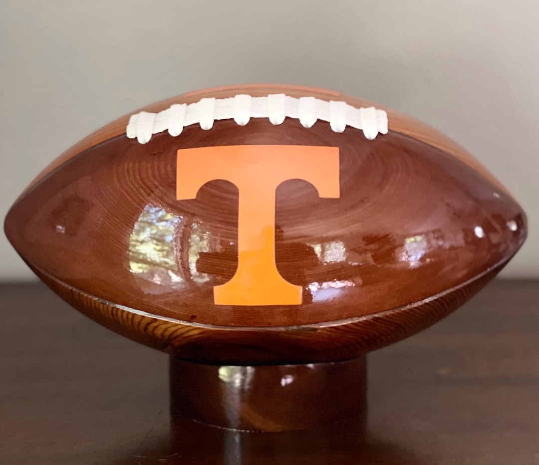 Own Your Very Own Custom Solid Cedar Wooden Football With Your Favorite ...