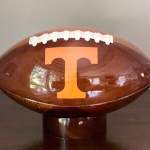 Own Your Very Own Custom Solid Cedar Wooden Football With Your Favorite ...