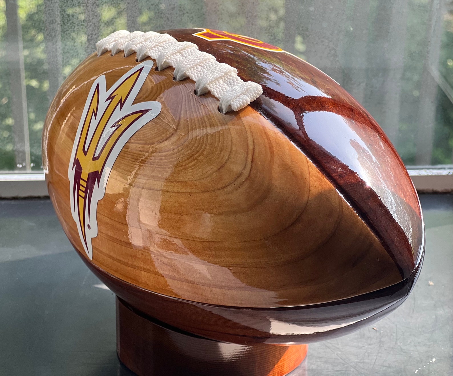 Own Your Very Own Custom Solid Cedar Wooden Football With Your Favorite ...