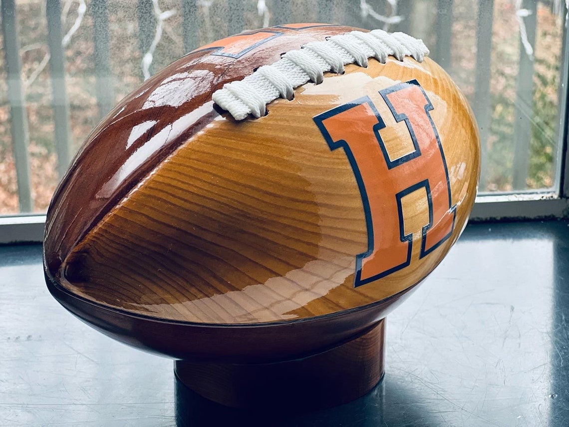 Own Your Very Own Custom Solid Cedar Wooden Football With Your - Etsy