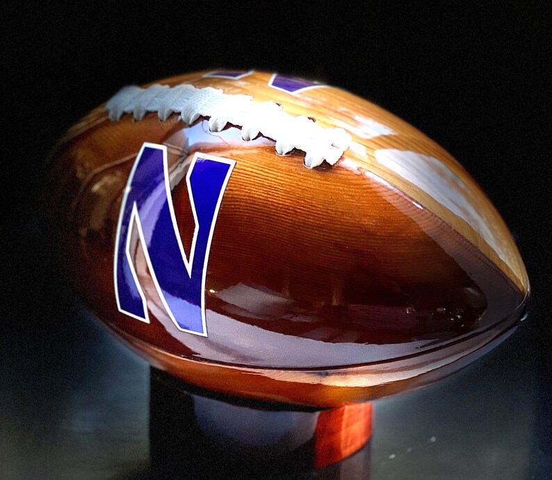 Own Your Very Own Custom Solid Cedar Wooden Football With Your Favorite ...
