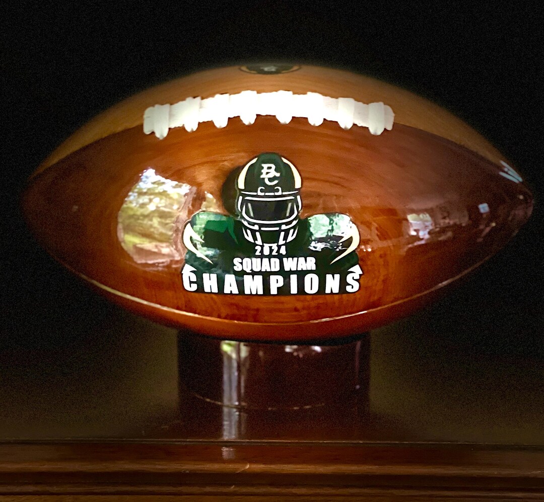 Own Your Very Own Custom Solid Cedar Wooden Football With Your Favorite ...