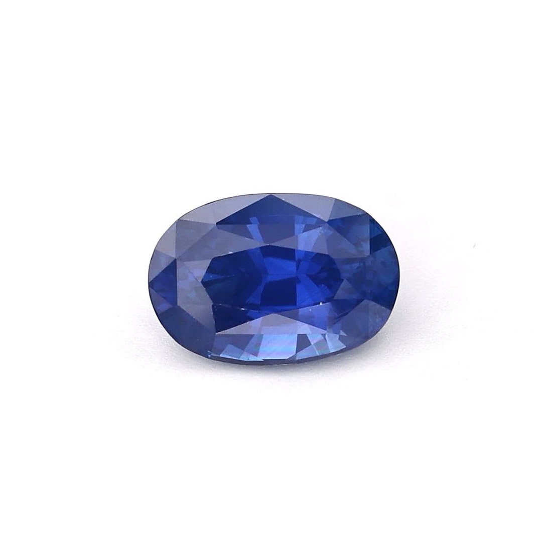 1.327 Carat Blue Sapphire for Custom Hidden Halo Engagement Ring, Oval ...