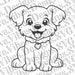 Cute Puppy Svg Png, Outline Cute Dog Cartoon PNG, Happy Puppy Clipart ...