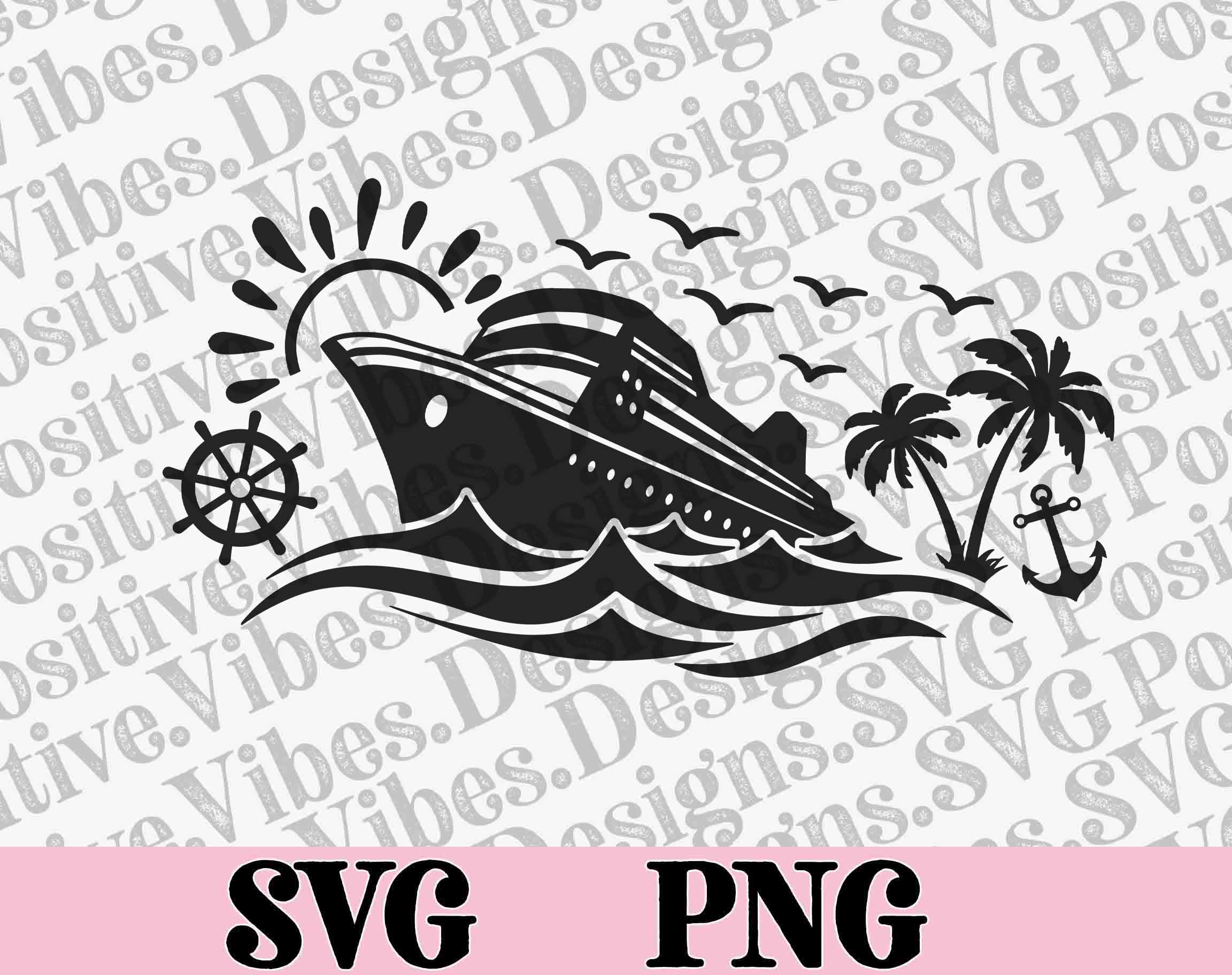 Yacht Cruise Svg, Cruise Ship PNG SVG, Clipart Digital Stamps Clipart ...