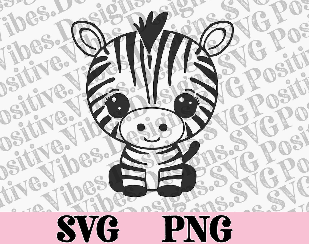 Cute Zebra Cartoon SVG PNG, Outline Zebra Clipart, Digital Stamps Clip ...