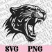 Roaring Leopard SVG PNG, Silhouette Leopard Clipart, Digital Stamps ...
