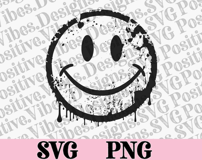 Spooky Dead Smiley Face SVG PNG, Scary Dripping Smiley Face Clipart ...