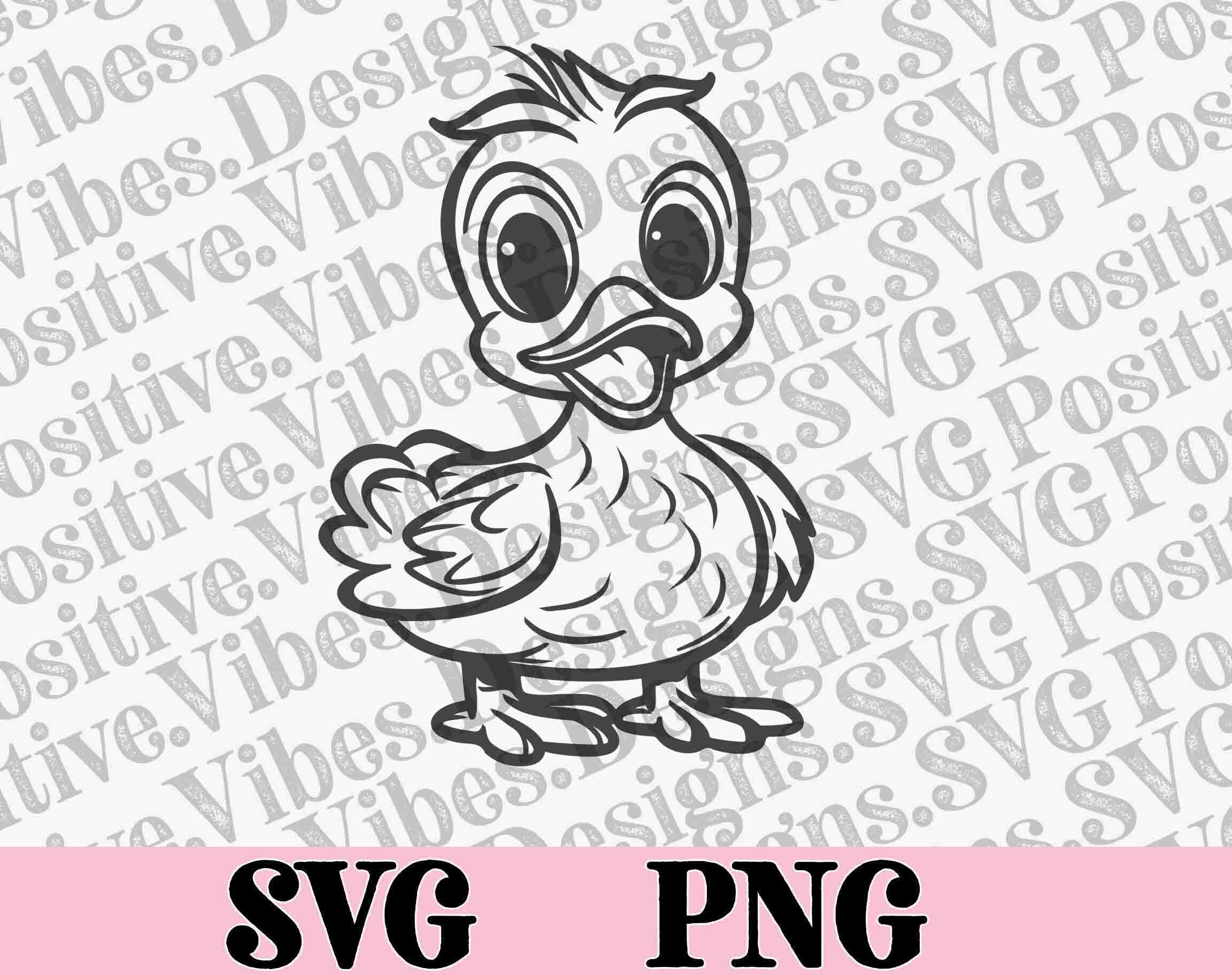 Cute Duck Cartoon SVG PNG, Outline Clipart, Digital Stamps Clip Art ...