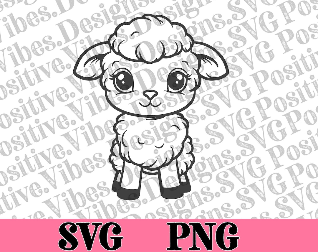 Cute Baby Sheep SVG PNG, Baby Sheep Svg , Sheep Outline Svg, Sheep ...