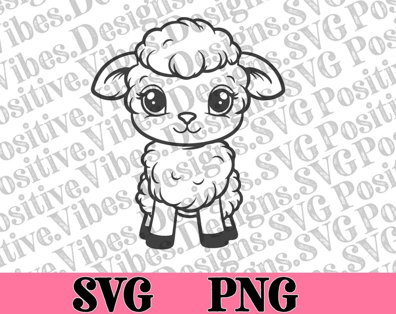 Cute Baby Sheep SVG PNG Baby Sheep Svg Sheep Outline Svg - Etsy
