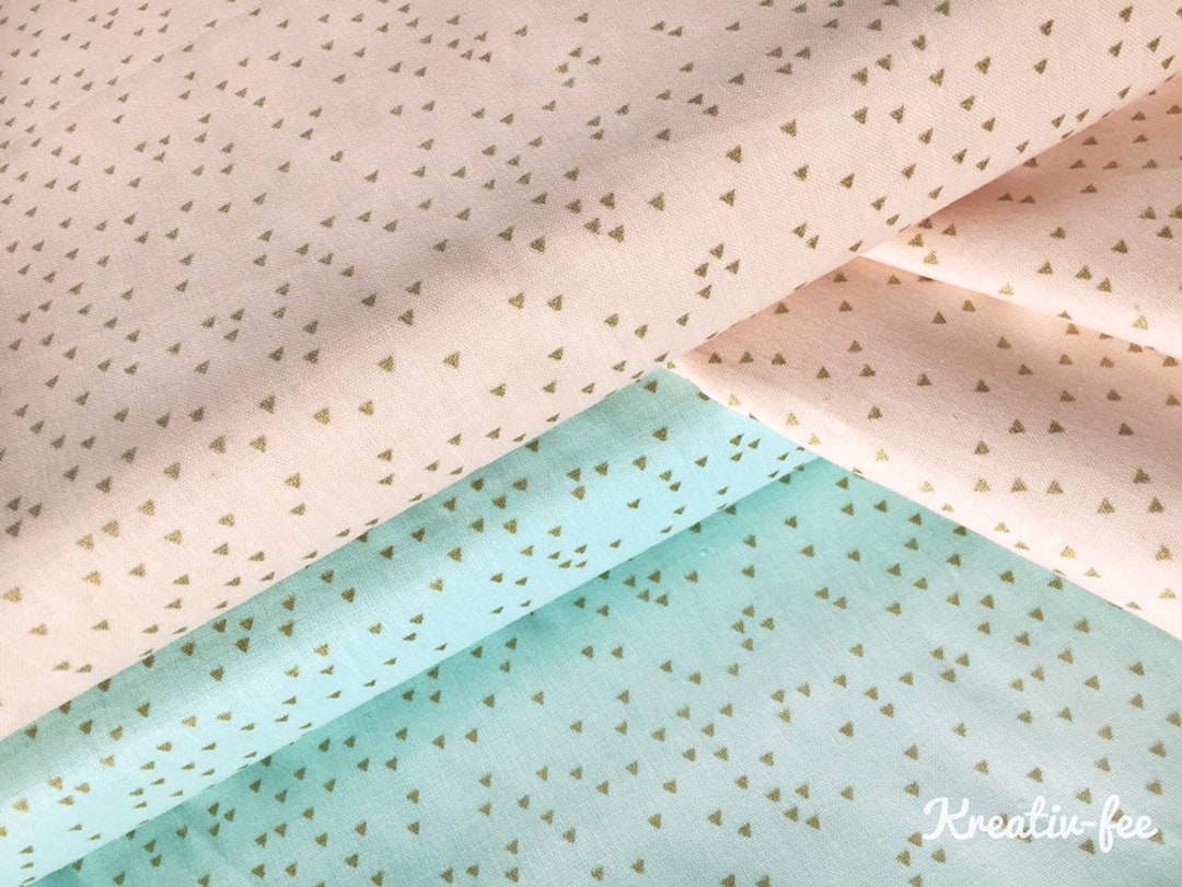 Rico Design Fabric Package Triangles Powder-mint-gold 2pcs. - Etsy