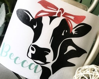 Cow decal | Etsy