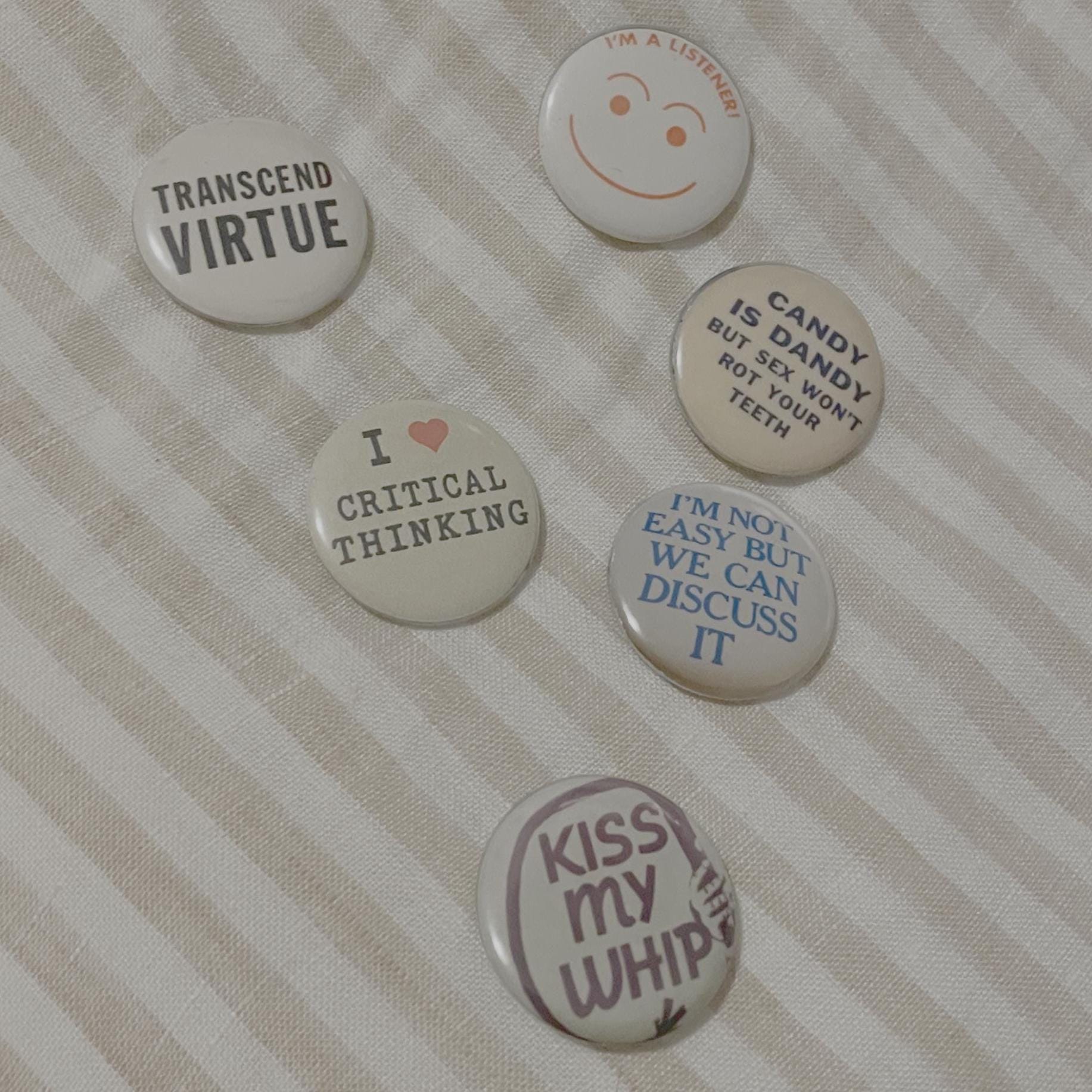 Vintage Style Pinback Buttons - Custom Design, Made to Order, Music Art ...