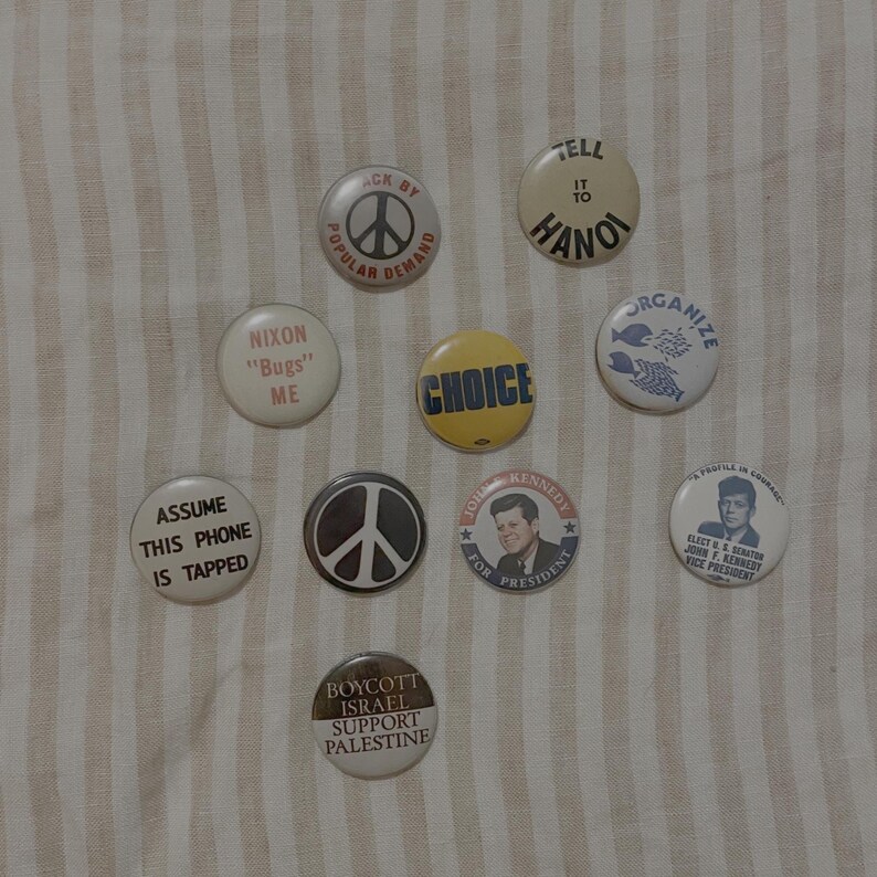 Vintage Style Pinback Buttons - Custom Design, Made to Order, Music Art ...
