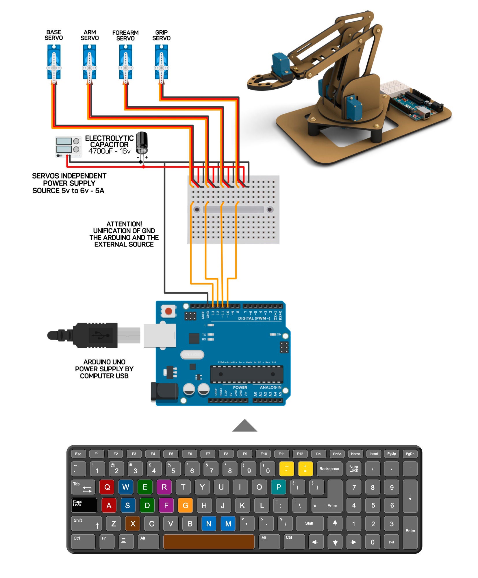 MDF Robotic Arm With Magnetic Gripper - PDF Templates for Laser Cutting ...