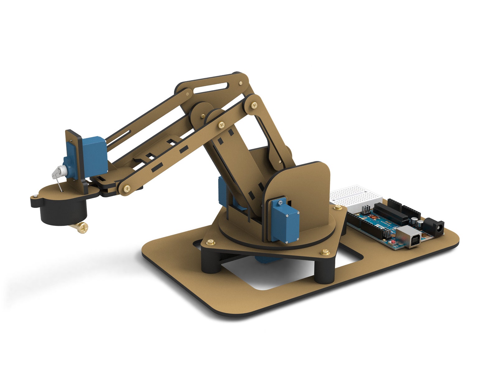 MDF Robotic Arm With Magnetic Gripper - PDF Templates for Laser Cutting ...