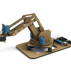 MDF Robotic Arm With Magnetic Gripper - PDF Templates for Laser Cutting ...