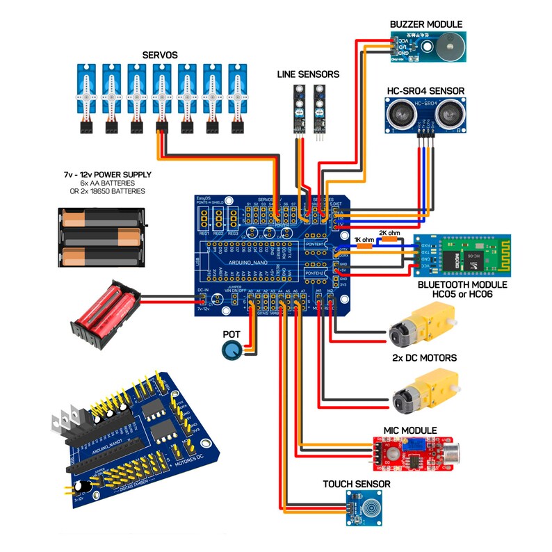 Arduino Nano Shield para robótica con motores CC duales H-Bridge Archivo Gerber para PCB DIY ...