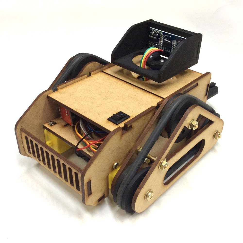 Tracked Robot Kit in MDF With Frontal Gripper - PDF Templates for Laser ...