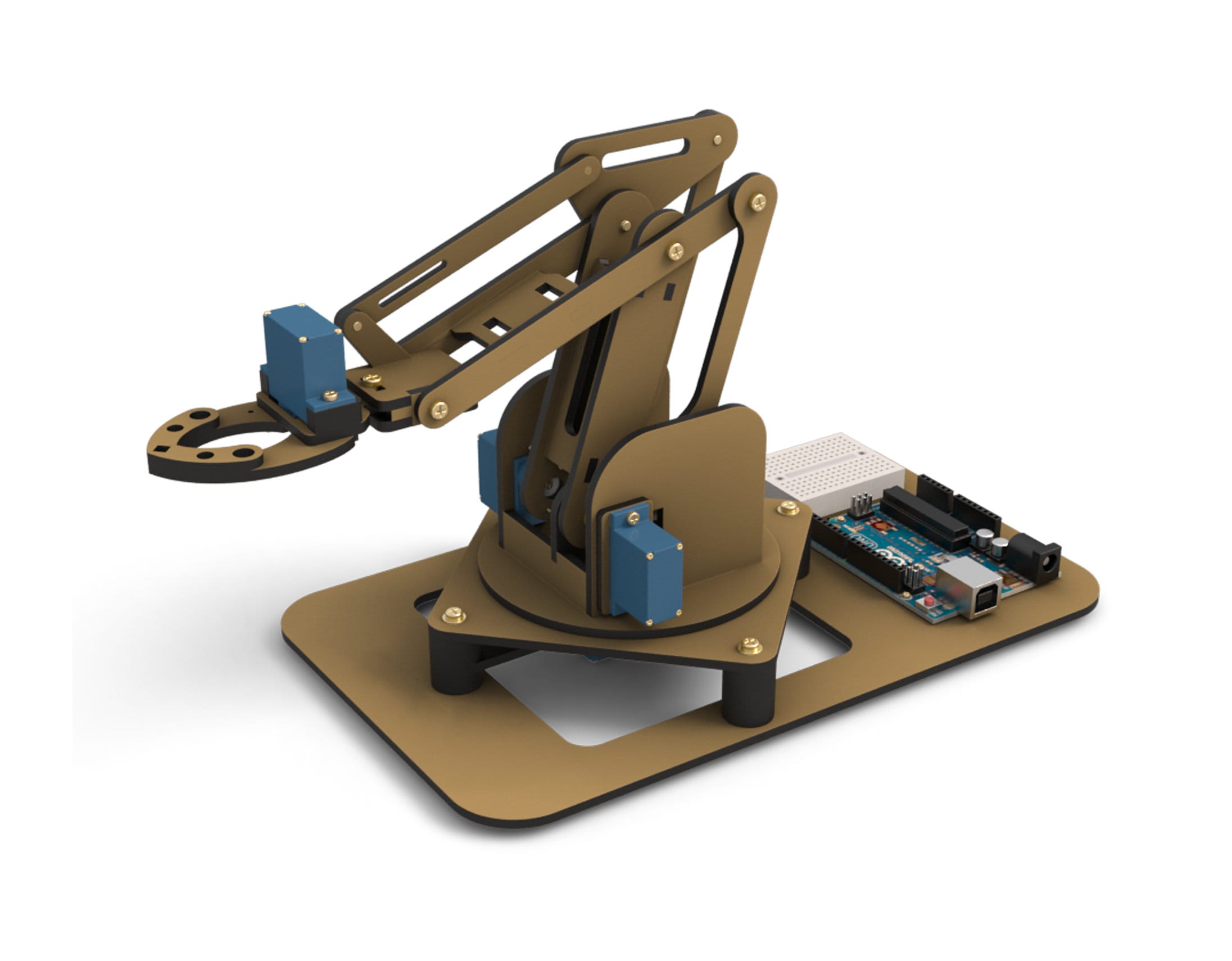 MDF Robotic Arm With Magnetic Gripper - PDF Templates for Laser Cutting ...