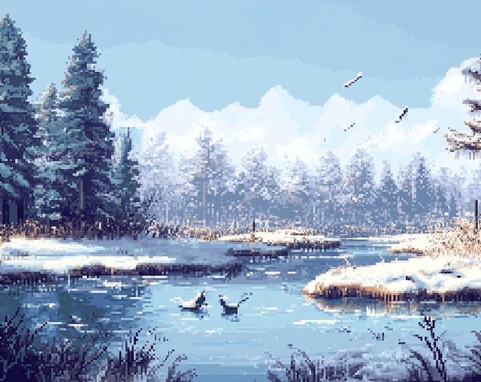 53 Winter Themed 2D RPG Pixel Art Backgrounds | Many Scenes Winter ...