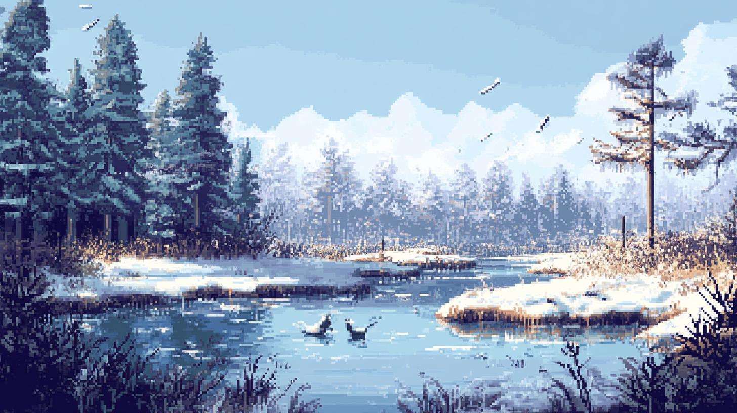 53 Winter Themed 2D RPG Pixel Art Backgrounds | Many Scenes Winter ...