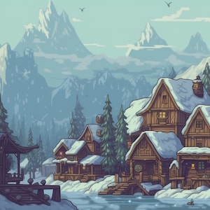 20 Goblin Village 2D RPG Pixel Art Backgrounds | Goblin Village Pixel ...