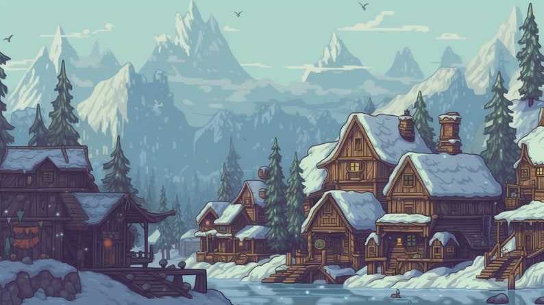 20 Goblin Village 2D RPG Pixel Art Backgrounds | Goblin Village Pixel ...