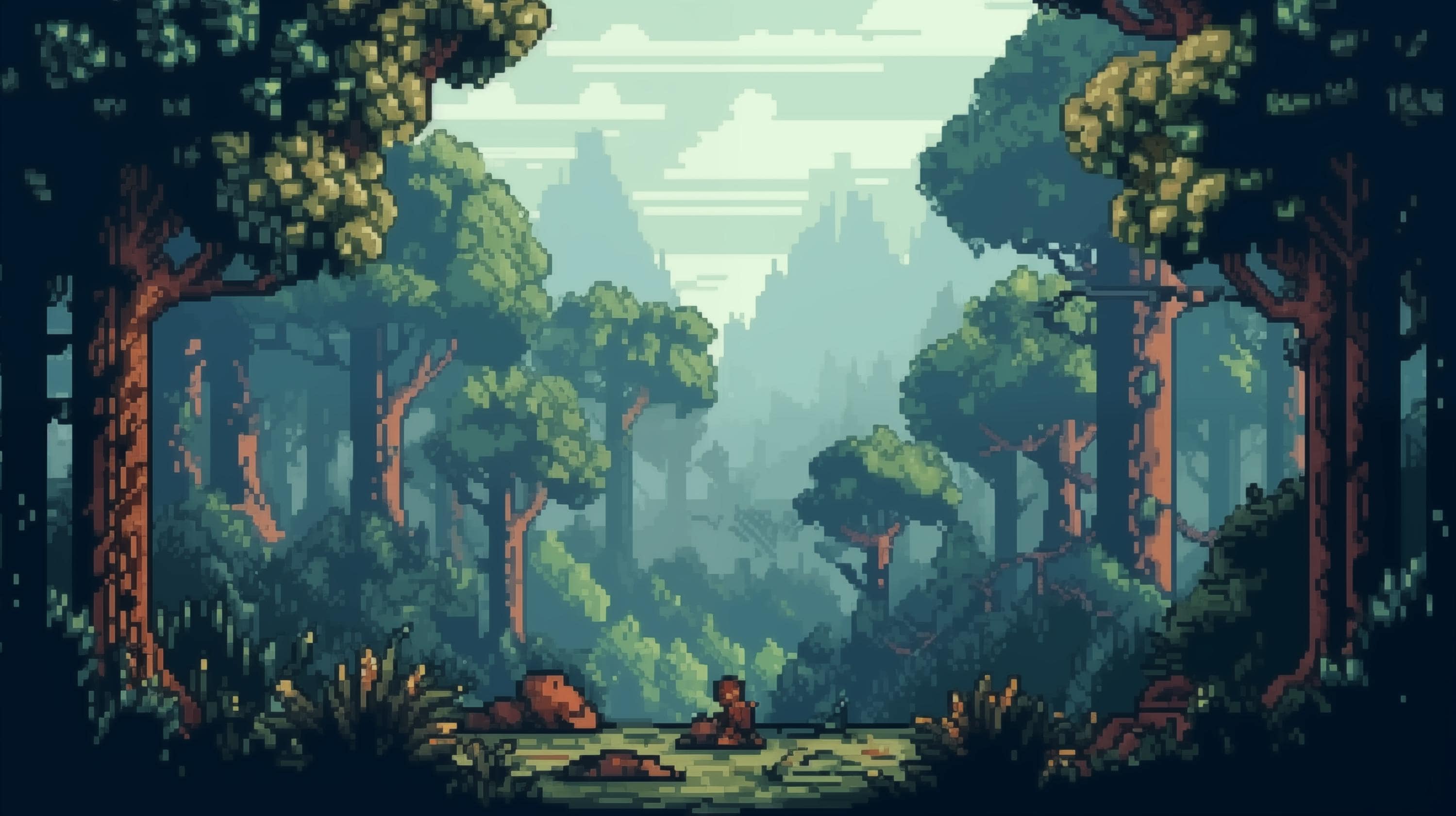 5 Forest Themed Pixel Art Backgrounds | Forest Pixel Art | Pixel Art ...