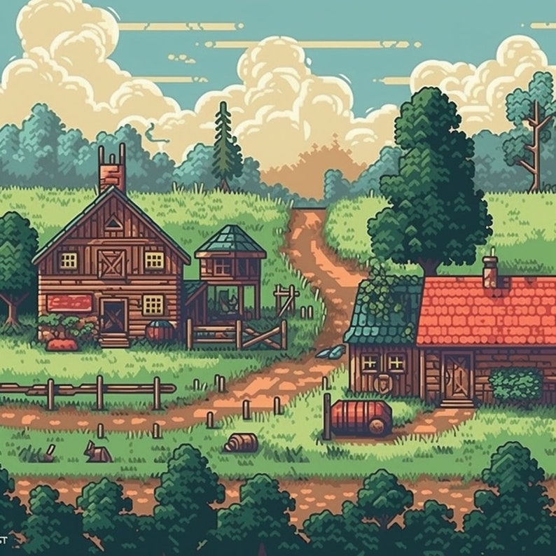 Farm Pixel Art Backgrounds: 2D RPG Game Art (16 Pack) - Etsy