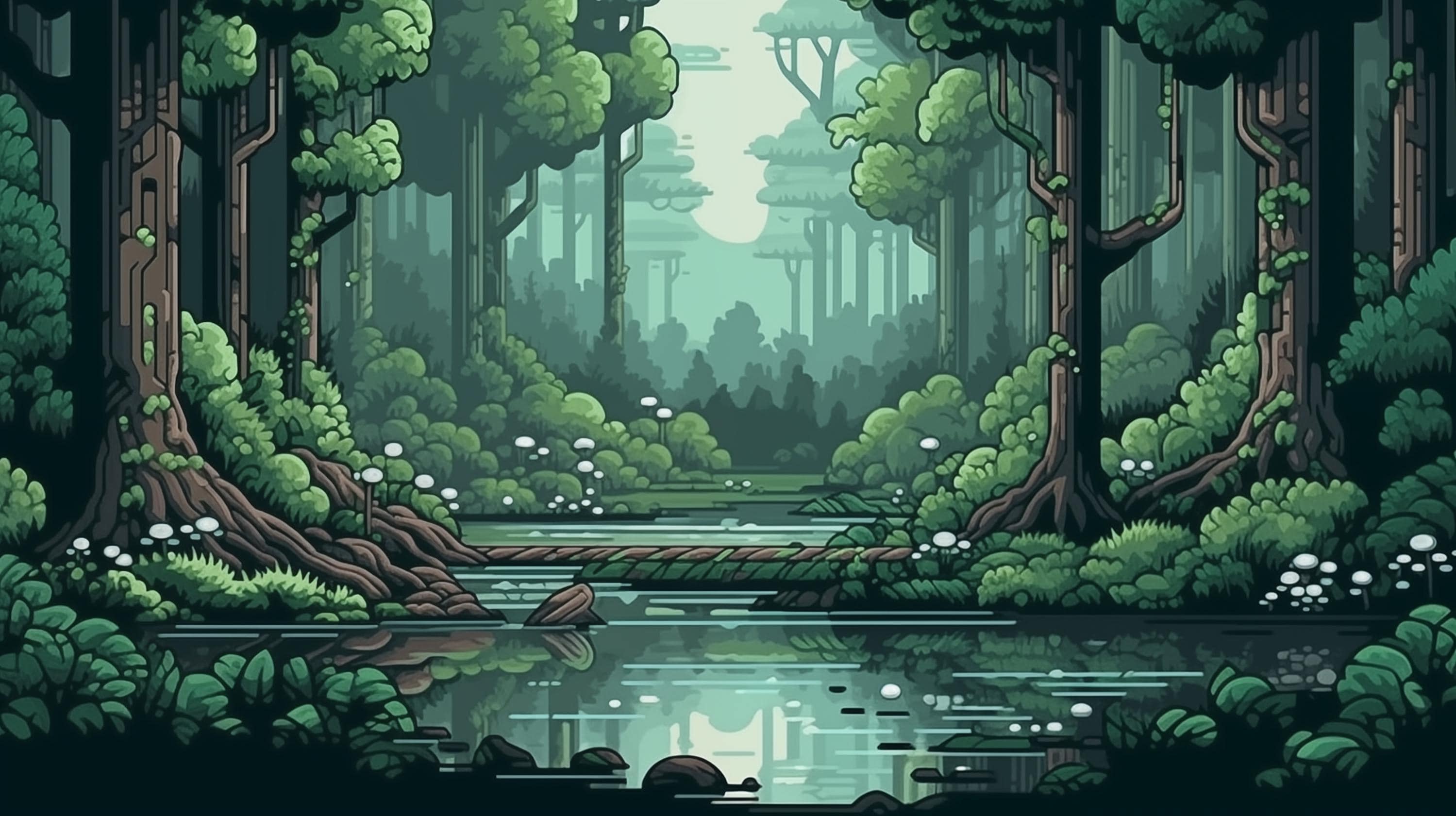5 Forest Themed Pixel Art Backgrounds | Forest Pixel Art | Pixel Art ...