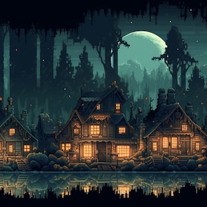 20 Goblin Village 2D RPG Pixel Art Backgrounds | Goblin Village Pixel ...