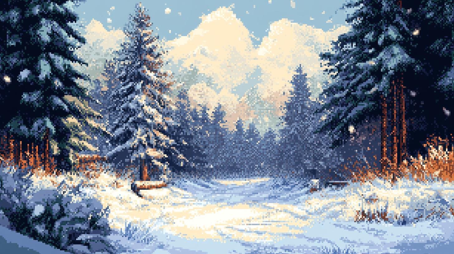 53 Winter Themed 2D RPG Pixel Art Backgrounds | Many Scenes Winter ...