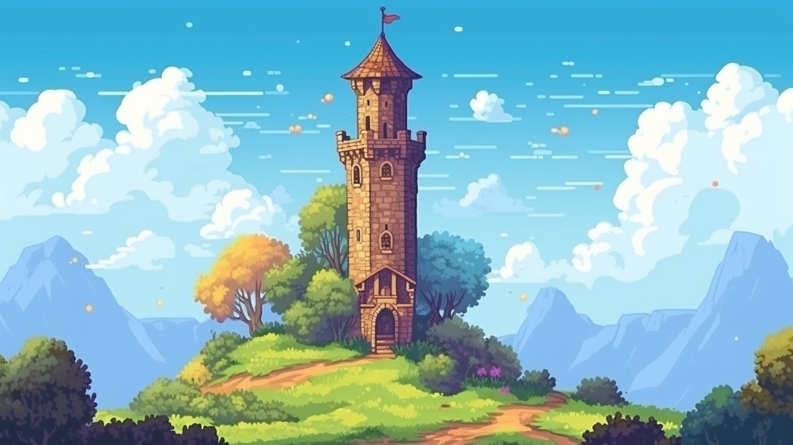 20 Wizard Tower Themed | 2D RPG Pixel Art Backgrounds | Wizard Tower ...