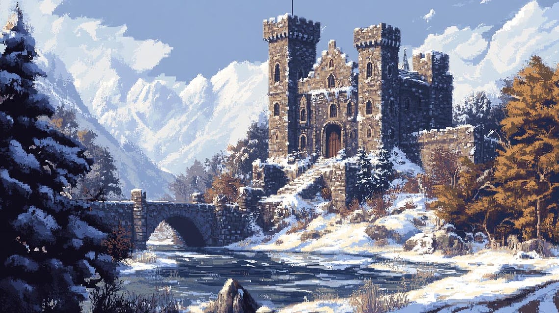 53 Winter Themed 2D RPG Pixel Art Backgrounds | Many Scenes Winter ...