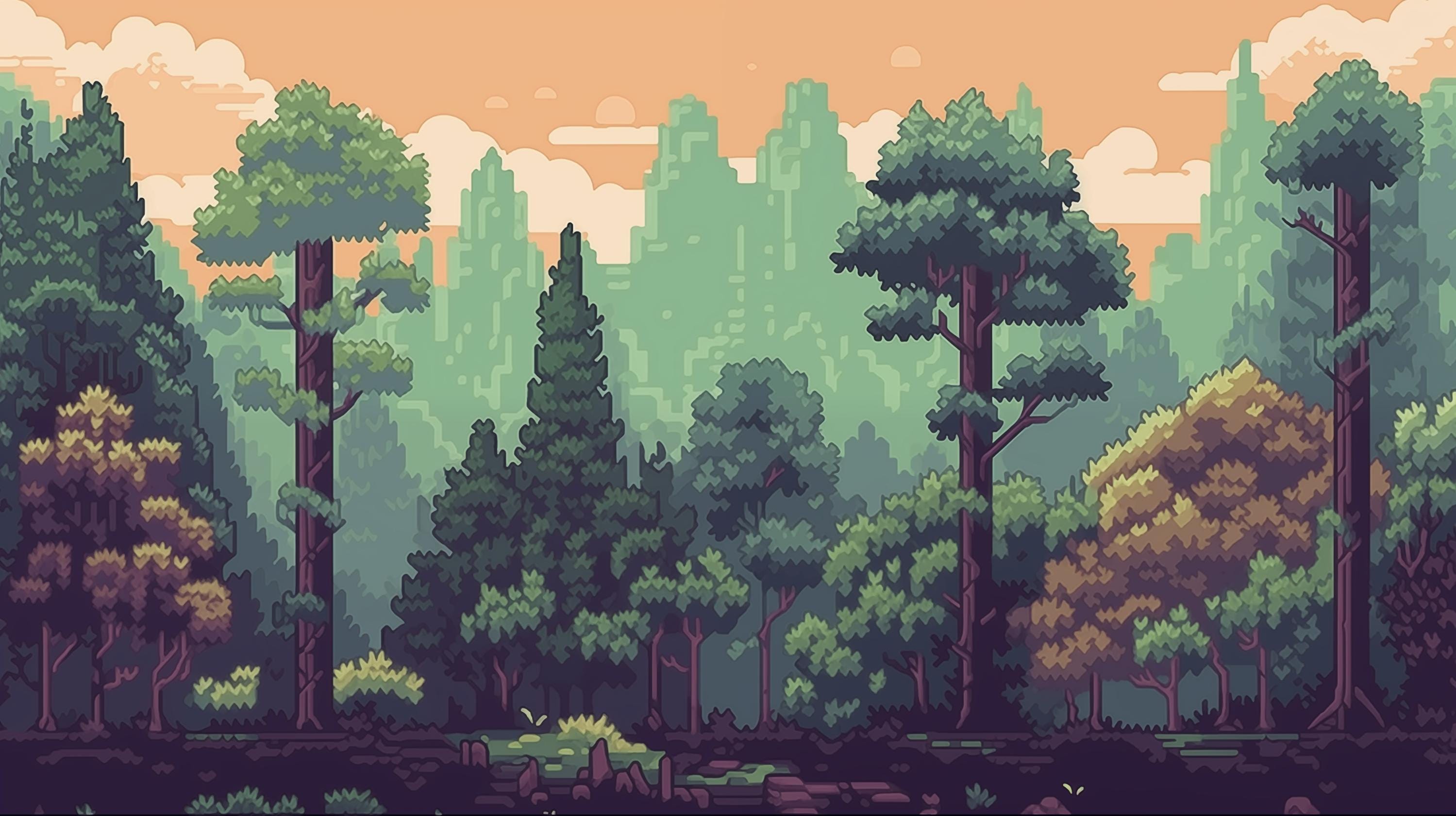 5 Forest Themed Pixel Art Backgrounds | Forest Pixel Art | Pixel Art ...