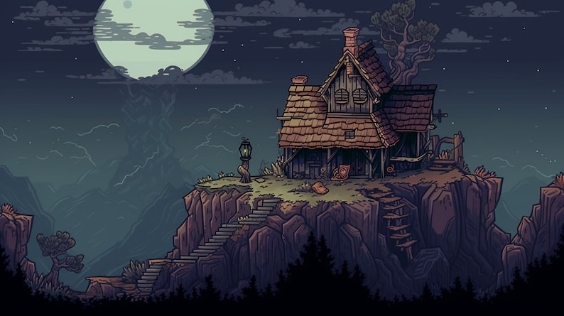 20 Witch Themed | 2D RPG Pixel Art Backgrounds | Witch House Pixel Art ...