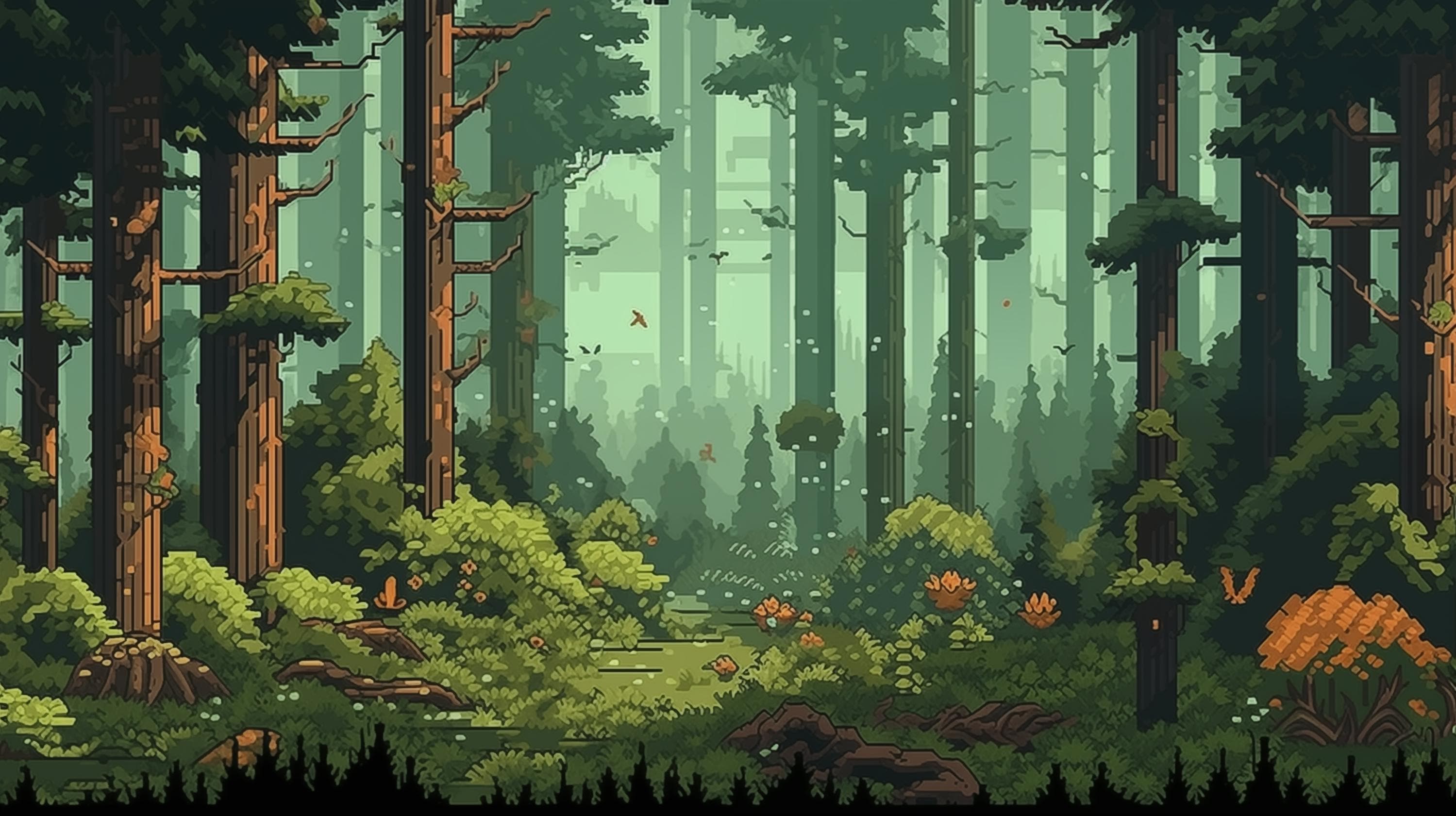 5 Forest Themed Pixel Art Backgrounds | Forest Pixel Art | Pixel Art ...