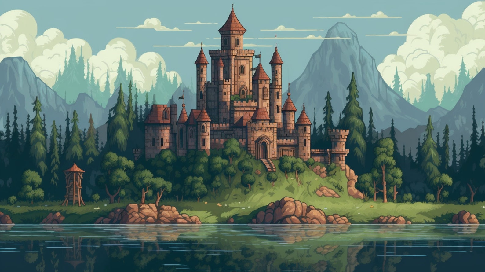 20 Castle Themed 2D RPG Pixel Art Backgrounds | Castle Pixel Art ...