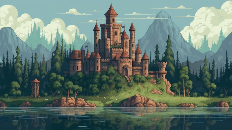 20 Castle Themed 2D RPG Pixel Art Backgrounds | Castle Pixel Art ...