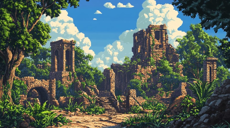 Pixel Art Lost City Ruins: 2D RPG Backgrounds (PNG Digital Download) - Etsy