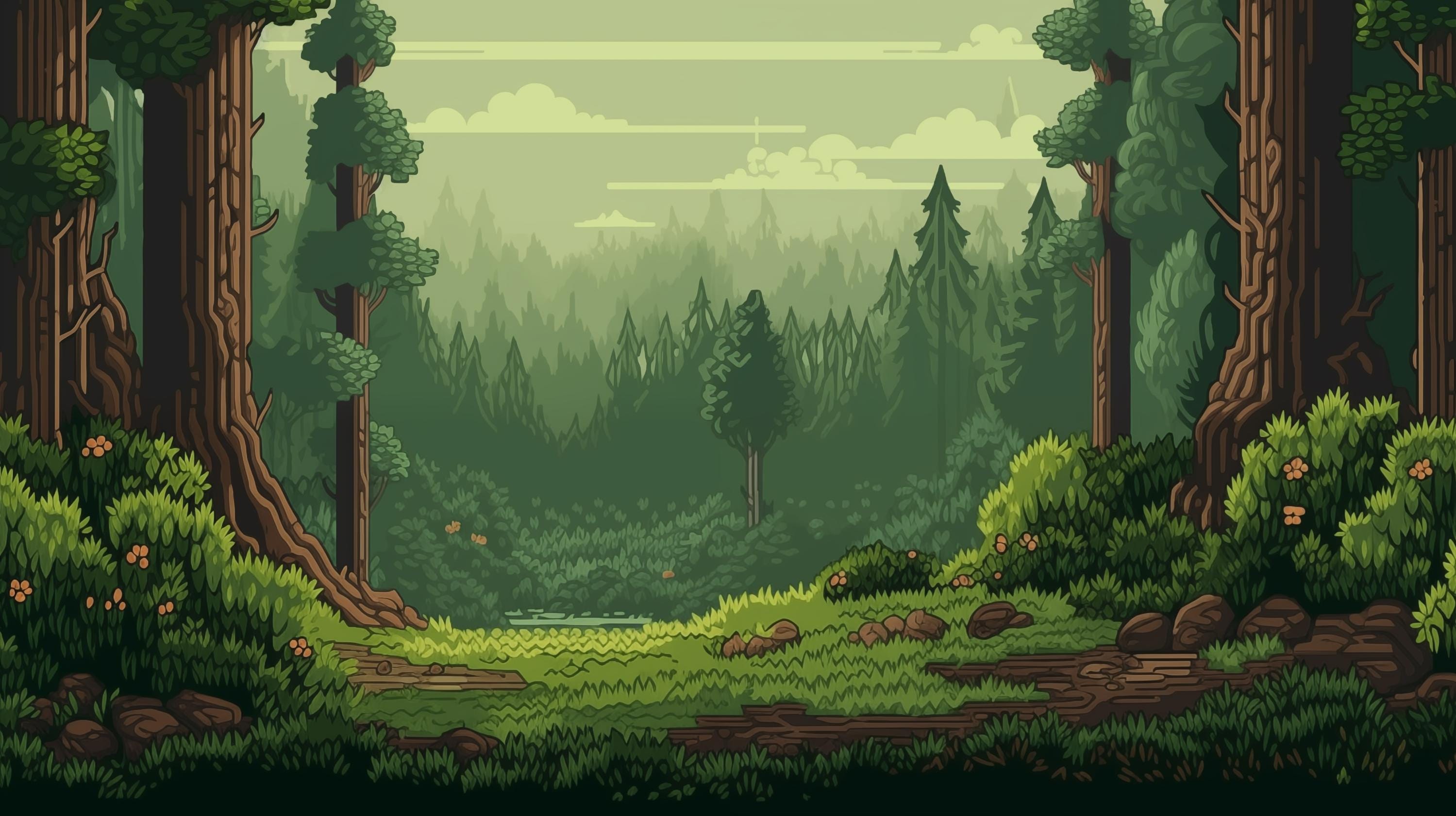 5 Forest Themed Pixel Art Backgrounds | Forest Pixel Art | Pixel Art ...