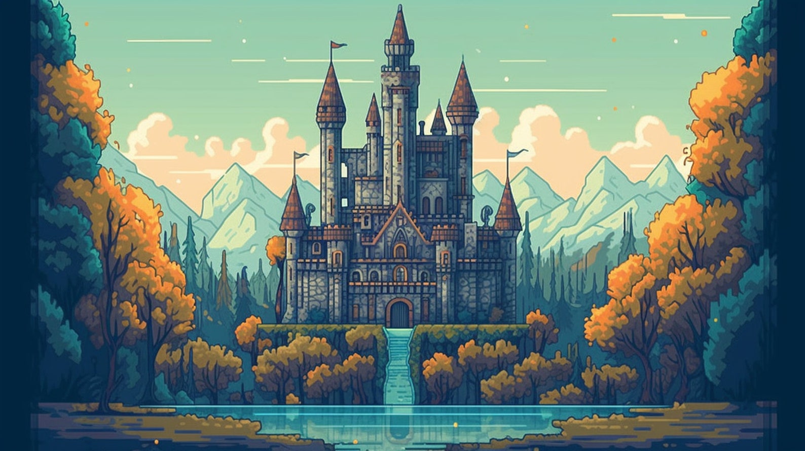 20 Castle Themed 2D RPG Pixel Art Backgrounds | Castle Pixel Art ...