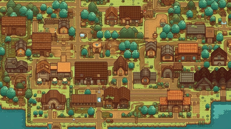 20 Town Themed | 2D RPG Pixel Art Backgrounds | Enchanting Town Pixel ...