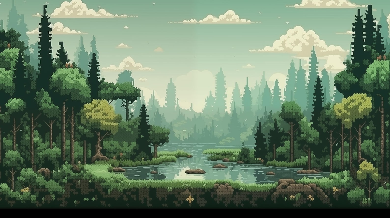 5 Forest Themed Pixel Art Backgrounds | Forest Pixel Art | Pixel Art ...