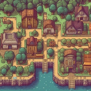 20 Town Themed | 2D RPG Pixel Art Backgrounds | Enchanting Town Pixel ...