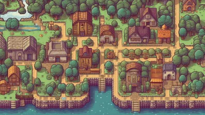 20 Town Themed | 2D RPG Pixel Art Backgrounds | Enchanting Town Pixel ...